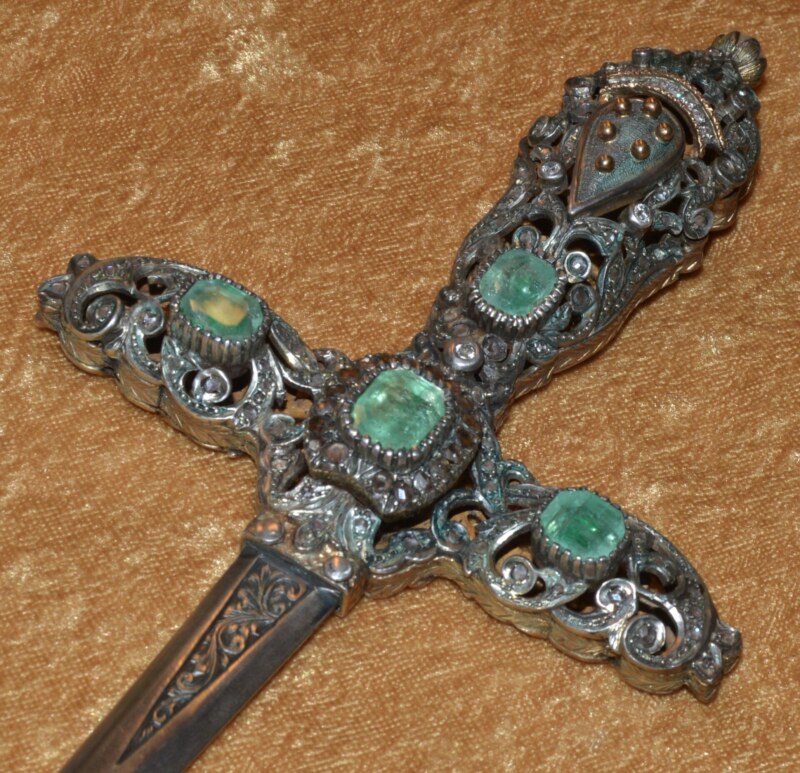 Magnificent Jeweled Medici Dagger, ca. 1840 - Antique Weapon Store