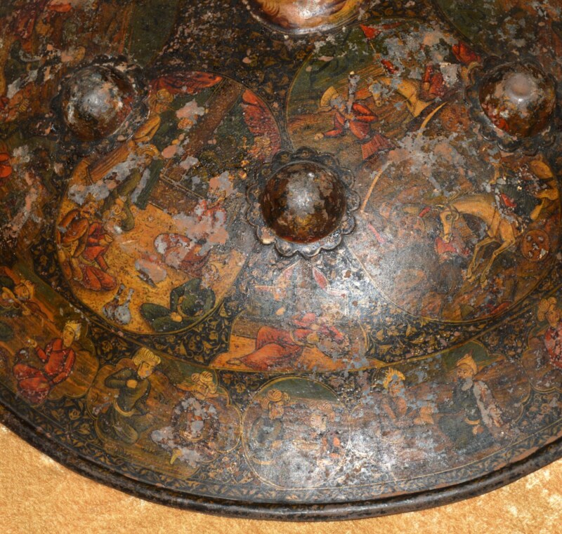 Large Painted Shield, North India, Late 18th C - Antique Weapon Store