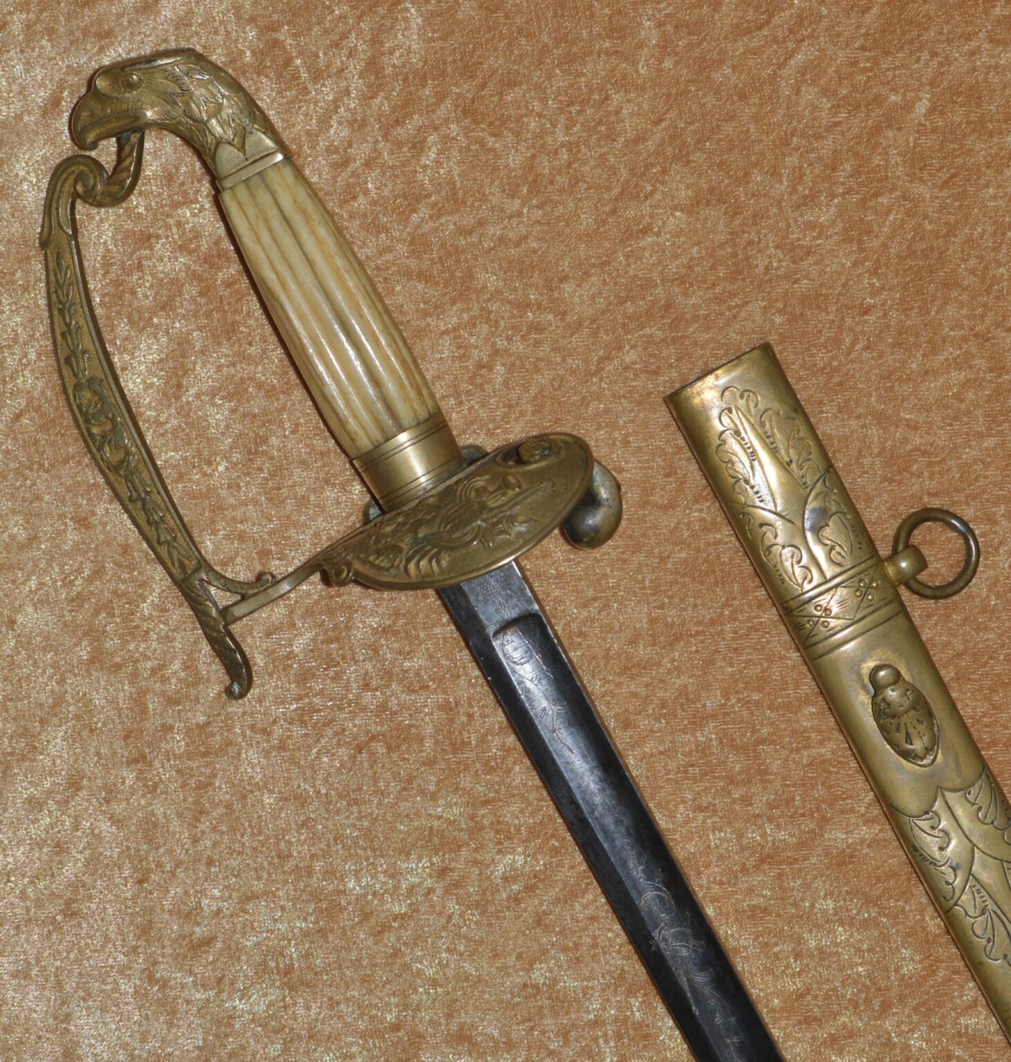 US Eagle-head Infantry Officer’s Sword, ca. 1850 - Antique Weapon Store