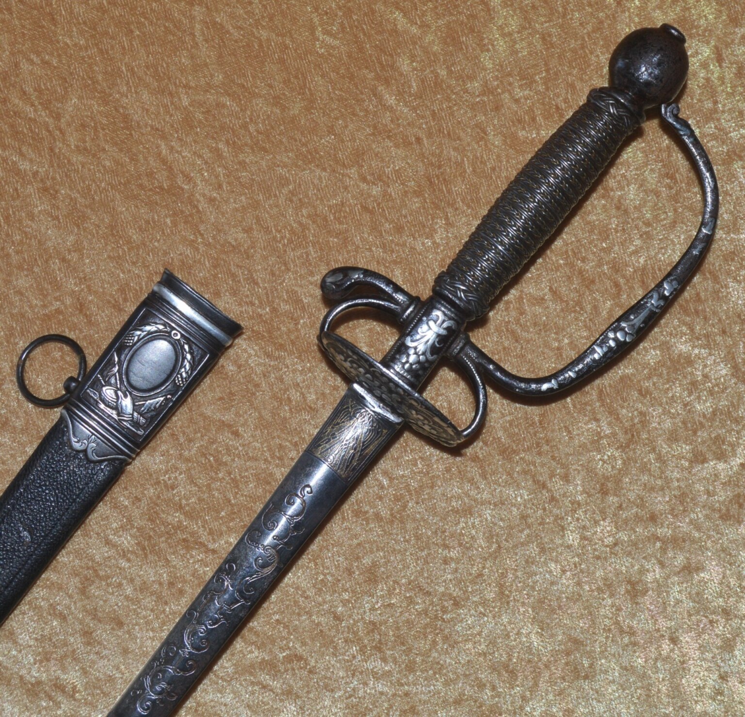 Silver Inlaid Transitional Rapier/Smallsword, Late 17th/Early 18th C ...