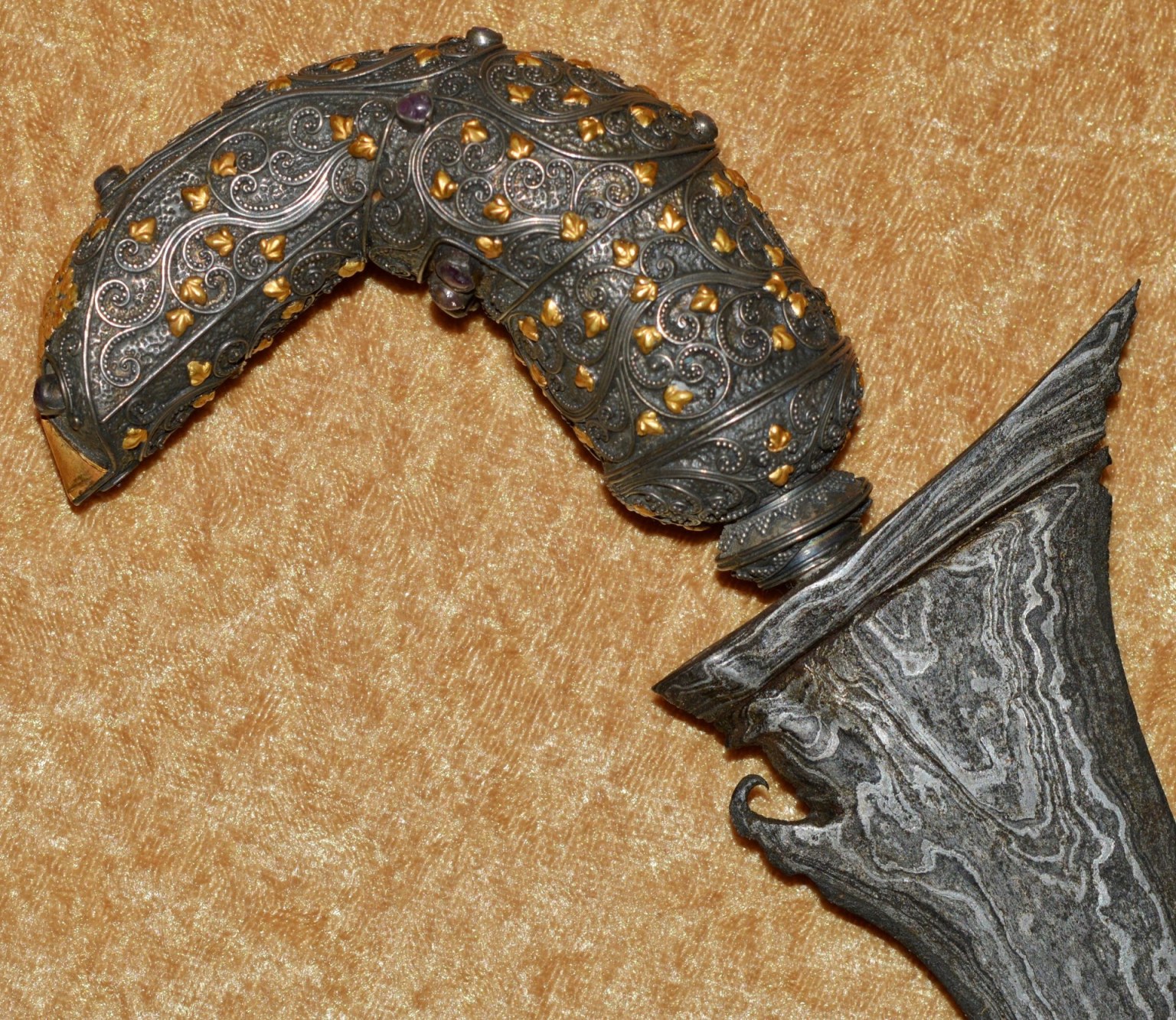 Magnificent Silver, Gilt, and Jewel-encrusted Indonesian Kris Dagger ...